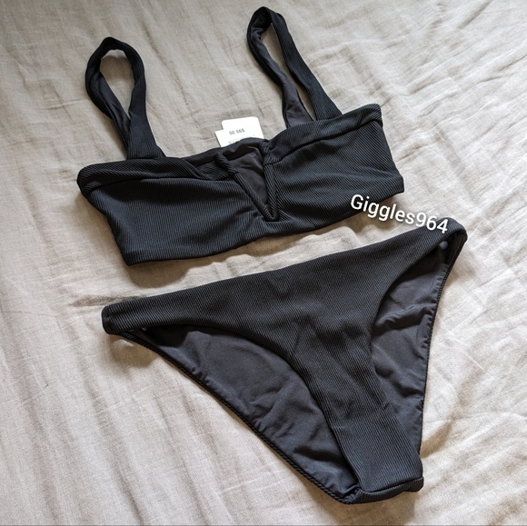 l*space | Swim | Lspace Lee Lee Camacho Bikini Set Black Ribbed | Poshmark